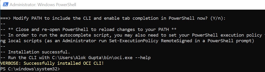 Configure Oracle Oci Command Line Interface Cli In Windows Oracleshare