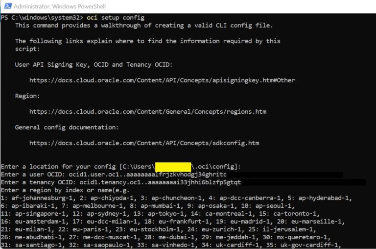 Configure Oracle OCI Command Line Interface (CLI) in Windows - Oracleshare